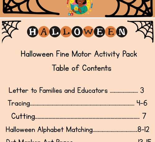 Halloween Fine Motor Activity Pack | 3K–Pre-K Tracing, Cutting, Letter ...