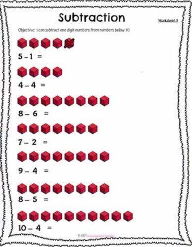 Subtracting 1 Digit Numbers by Metacognitive Teacher | TpT