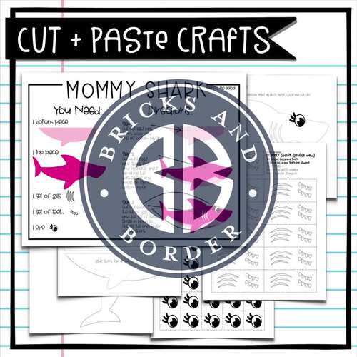 Mother's Day Baby Shark Craft and Writing Activities by Bricks and Border