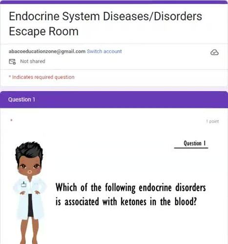 Endocrine System Disorders and Diseases Escape Room by Abaco Education Zone