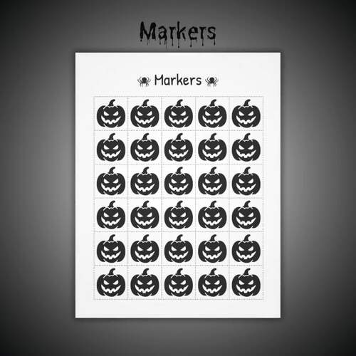 Halloween Bingo 1000 Cards, 1 Per Page, Large Print, Instant PDF Download