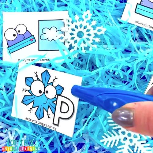 Sensory Bin | January | Winter Letter Recognition and Sounds Activities