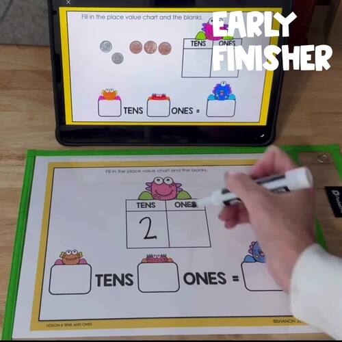 Tens and Ones with Dimes and Pennies Counting Coins Early Finishers ...