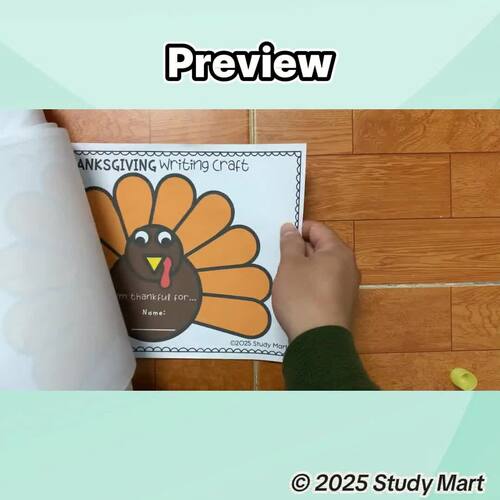 Thanksgiving Craft – Gratitude Writing Turkey Bulletin Board by Study Mart