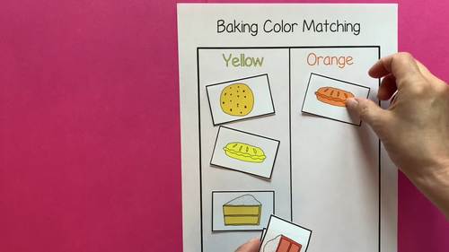 Fun at the Bakery! Color Matching! by Honeycomb Printable Preschool