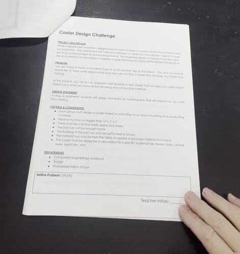 Cube Cooler Thermal Energy Engineering Design Challenge STEM Project