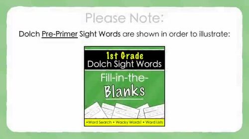 Sight Words (1st Grade) Printable Fill-in-the-Blanks Worksheets and Games