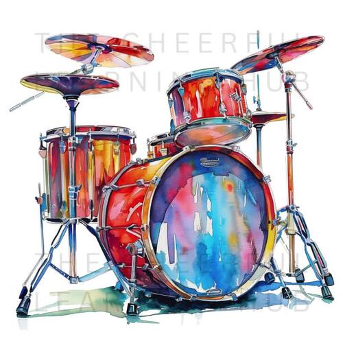 Musical Instruments Watercolor Clipart | 15 PNGs | Music | Commercial Use