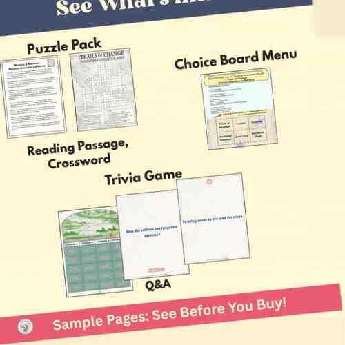 Mexican Migration & Shaping the West HSS 5.8.5 Puzzle Pack, Trivia ...