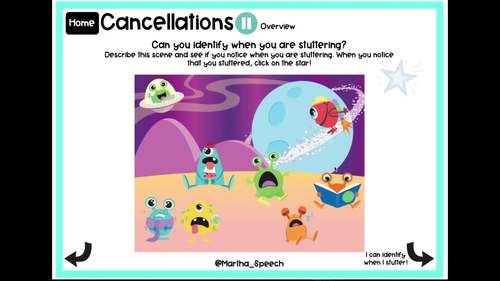 CANCELLATIONS Stuttering Strategy (Boom Cards™) by Martha Speech