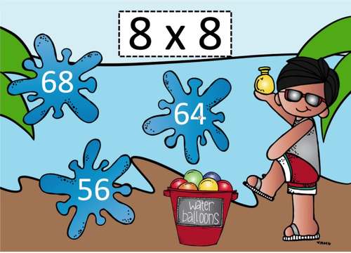 Summer Multiplication Facts Math Boom Cards by Bright Minds Engaged