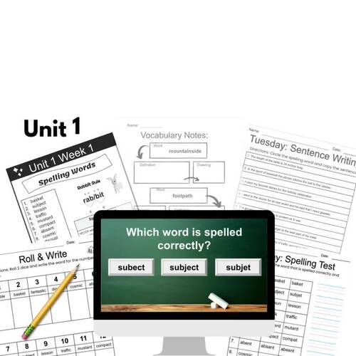 MyView Literacy 3rd Grade Unit 1 Spelling & Vocabulary Back to School