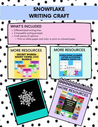 Winter Snowflake Writing Craftivity - Fun & Engaging Writing Prompts ...