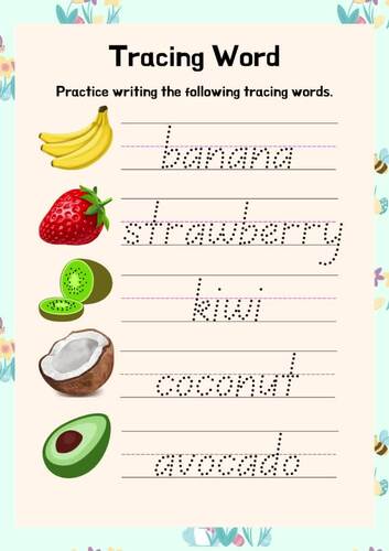 Word Tracing Handwritting Easter Worksheet PreK - 2nd Easter Activity ...