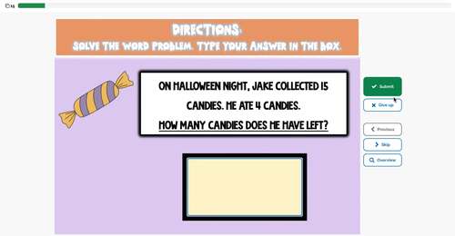 Spooky Halloween Word Problems Boom Cards // Addition and Subtraction
