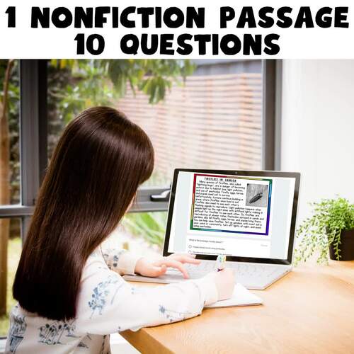 Nonfiction Comprehension Passage Digital & Print Task Cards + Google ...