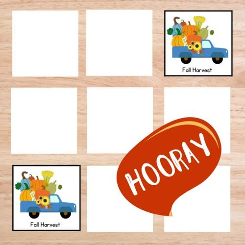Fall Memory Matching Card Game by Your Panda Pal | TPT