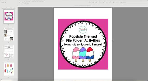 Popsicle Themed File Folder Activities by The Autism Helper | TPT