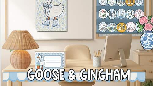 Goose & Gingham Classroom Decor Bundle | Grandmillennial Coquette Theme