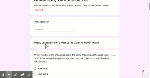 5th Grade MyView Literacy Unit 3 Week 3 Google Forms Quiz Assessment ...