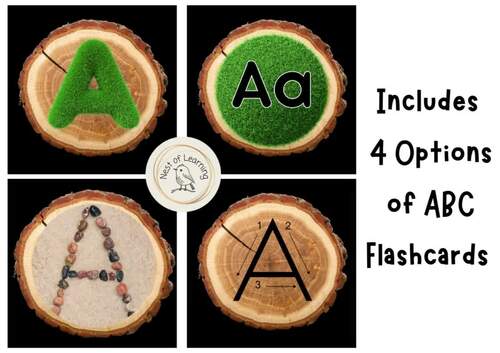 Nature ABC Flashcards for Preschool | Set of 4 | Trace Letters | Loose ...