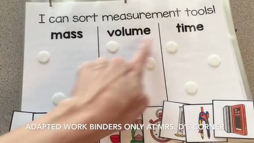 Measurement and Graphing Adapted Work Binder® by Mrs Ds Corner | TPT