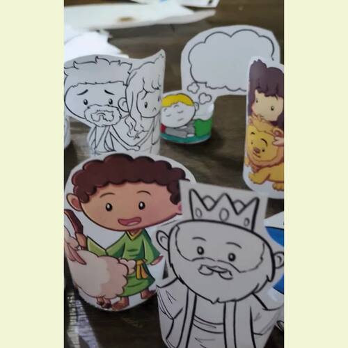 King David and Goliath Biblical Characters Stand Up Bible Story, VBS, Kids