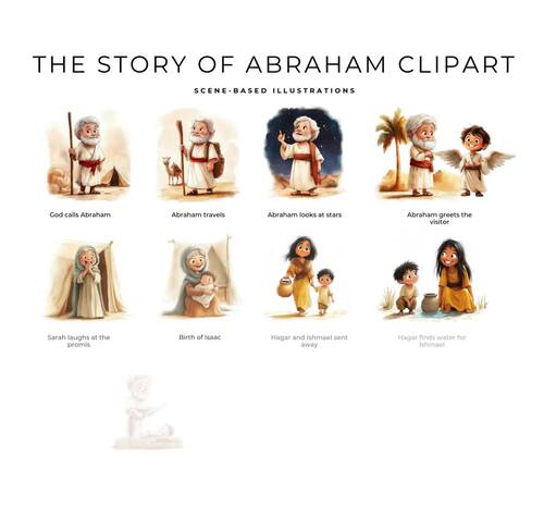 Abraham Story Clipart, Abraham, Sarah and Isaac by Once Upon a Doodle