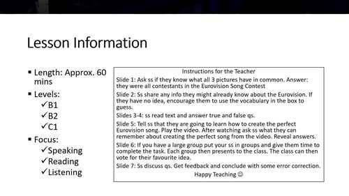 The Eurovision Song Contest. Distance Learning | TpT