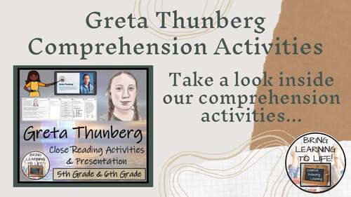 Greta Thunberg Close Reading Passage & Comprehension Activities | 5th ...