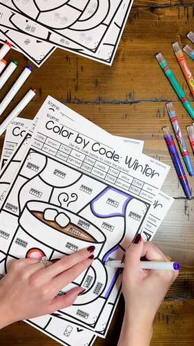 Color by Code: Winter Color by Number Activity for Number Sense | TPT
