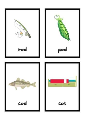 Short O CVC CVCC Word Cards by DISIGNER POFESSIONAL | TPT