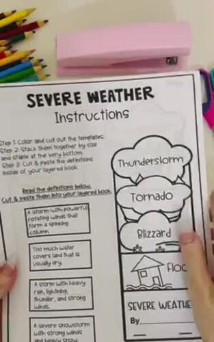 Severe Weather Reading Comprehension and Layered Book by Vilena Hamilton
