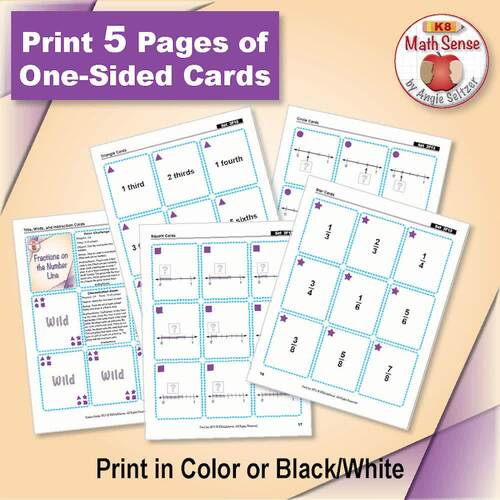 Fractions on the Number Line: Math Sense Card Games & Matching ...