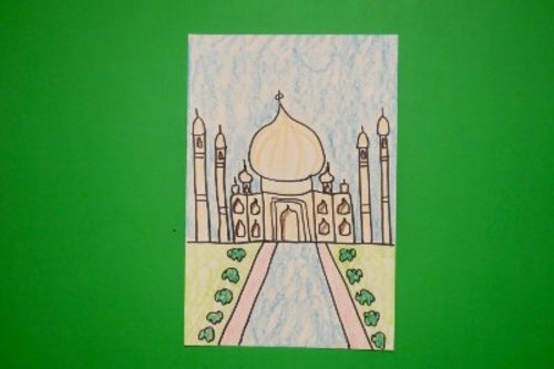 how to draw taj mahal