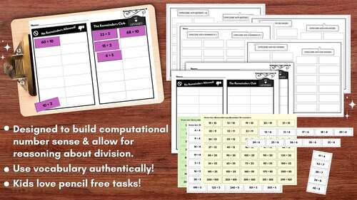 Division Fact Sorts for Computational Number Sense & Fluency Math Center