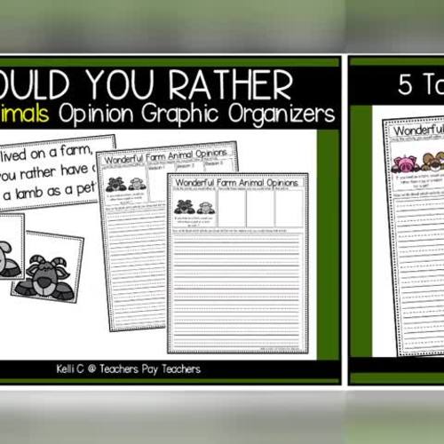 Would You Rather Opinion Writing Prompts and Graphic Organizers Farm ...