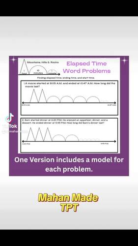 Elapsed Time Word Problems: Mountains, Hills, Rocks| Third Grade Time ...