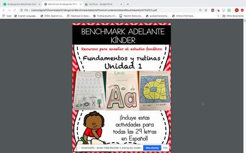 Kindergarten Benchmark Adelante Phonics Fundamentals and Routines and ...