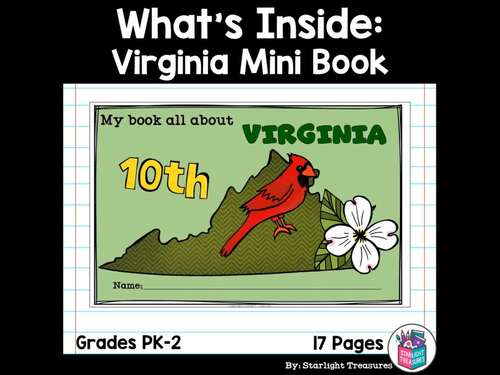 Virginia Mini Book for Early Readers - A State Study by Starlight Treasures