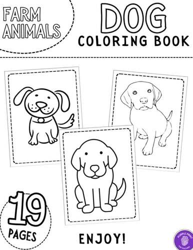 Farm Animals Coloring Book Fun Animal Farm Unit "Dog" Coloring Worksheets
