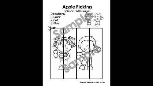 Apple Picking Scissor Skill Cutting Practice - 2 Variations by From the ...