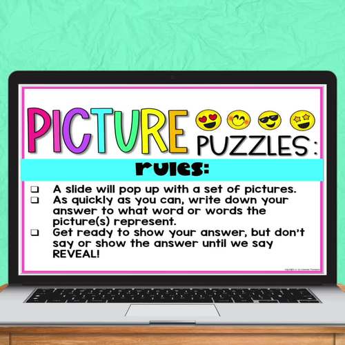 Morning Meeting Digital Games - Picture Puzzles - Digital Fun Friday Games