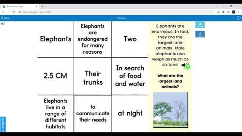 Elephants Reading Comprehension Puzzle Boom Cards by Little Hands on ...