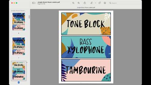 Music Room Labels | Jungle Music Room Decor by musicpluscoffee | TPT
