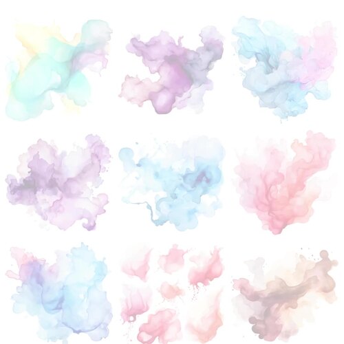 Watercolor Alcohol Ink Splash Clipart | 44 PNG Abstract Ink Textures