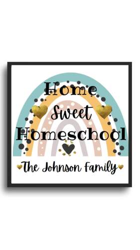 Rainbow Home Sweet Homeschool Sign| Homeschool Decor| Homeschool Sign