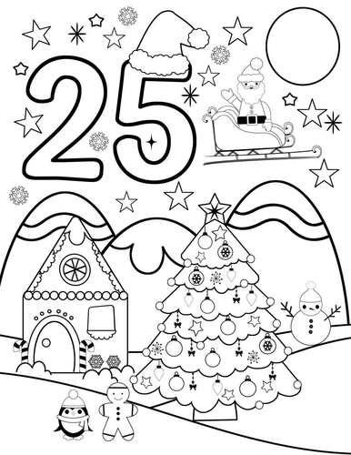 christmas countdown calendar coloring page