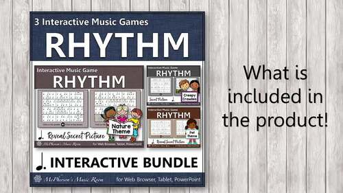 Interactive Rhythm Games Dotted Quarter Note Reveal Secret Picture {BUNDLE}