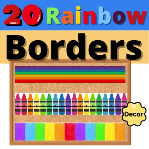 Bulletin Board Rainbow Border Decor Classroom Printable Resource